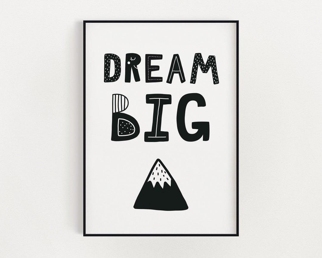 DREAM BIG PRINT, Nursery Décor, Printable Art, Wall Decor, Instant ...