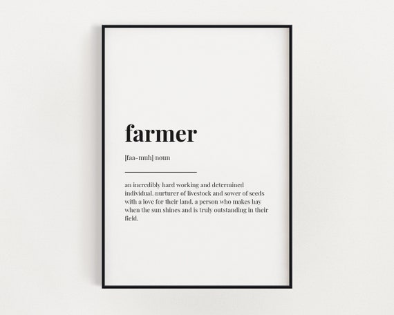 FARMER DEFINITION PRINT Printable Wall Art Definition - Etsy