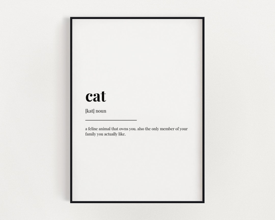 CAT MEANING PRINT Printable Wall Art Gift For Cat Lover Definition cat-meaning-print-printable-wall-art-gift-for-cat-lover-definition