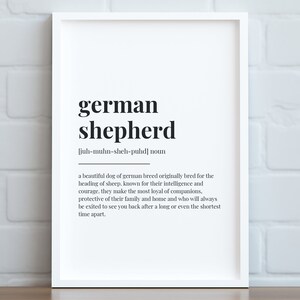 GERMAN SHEPHERD DEFINITION Meaning| Digital Download | Printable Wall ...