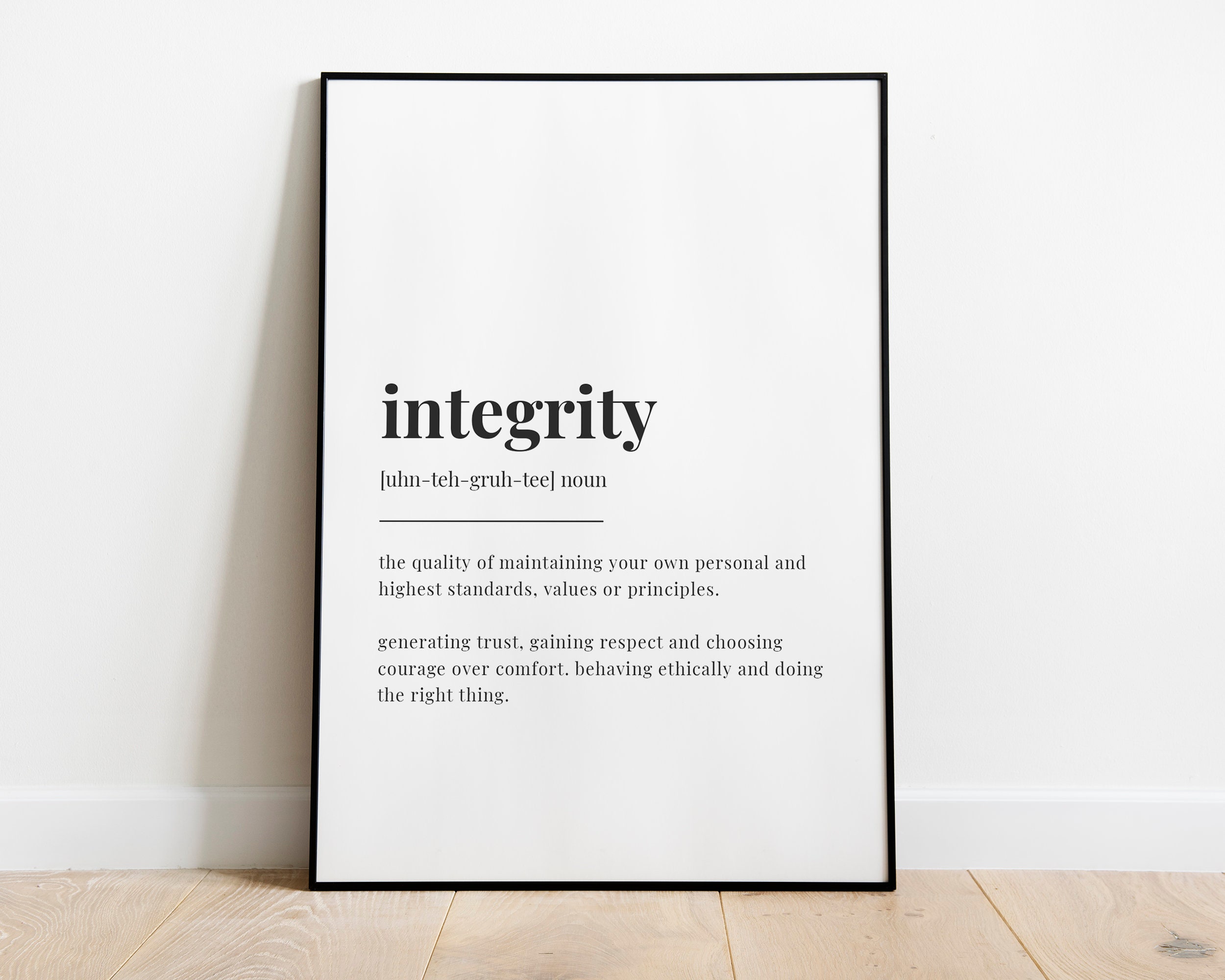 INTEGRITY DEFINITION PRINT | Wall Art Print | Integrity Print ...