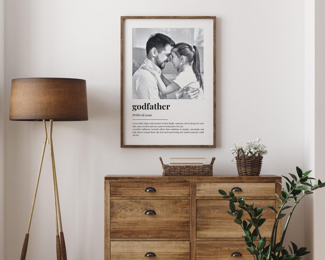 PERSONALISED GODFATHER DEFINITION Print, Wall Art Print, Godfather Gift ...
