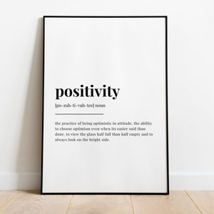 Positivity Definition Meaning | Printable Wall Art | Wall Decor ...