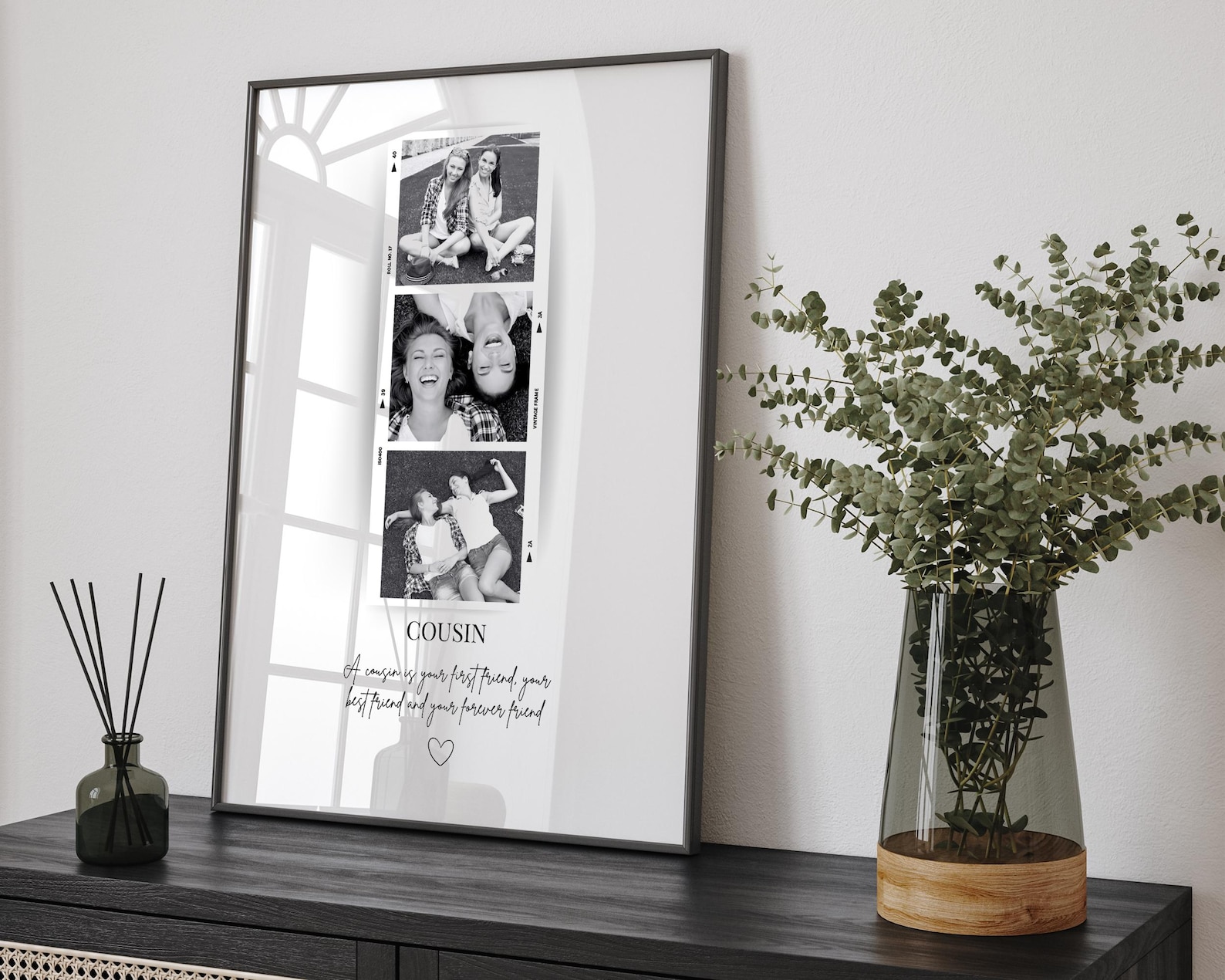 PERSONALISED COUSIN PHOTO Print, Wall Art Print, Cousin Gift, Cousin ...