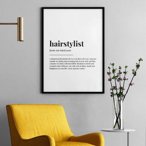 HAIRSTYLIST MEANING PRINT | Printable Wall Art | Gift for Hairstylist ...
