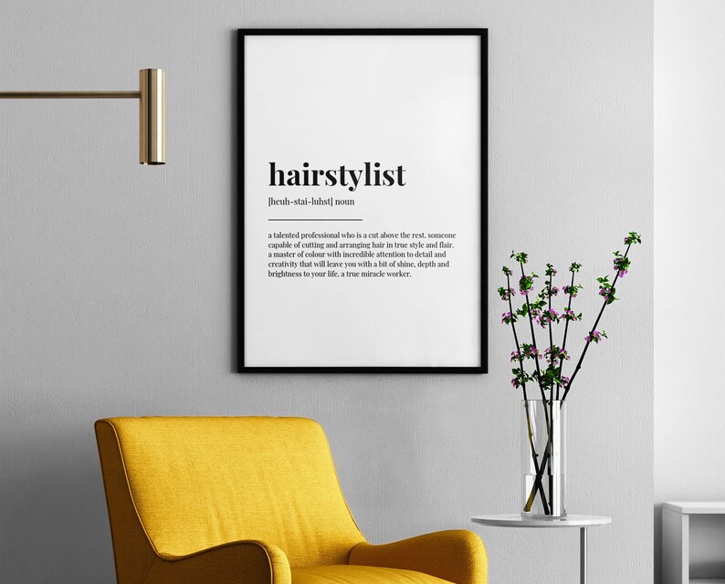 HAIRSTYLIST MEANING PRINT | Printable Wall Art | Gift for Hairstylist ...