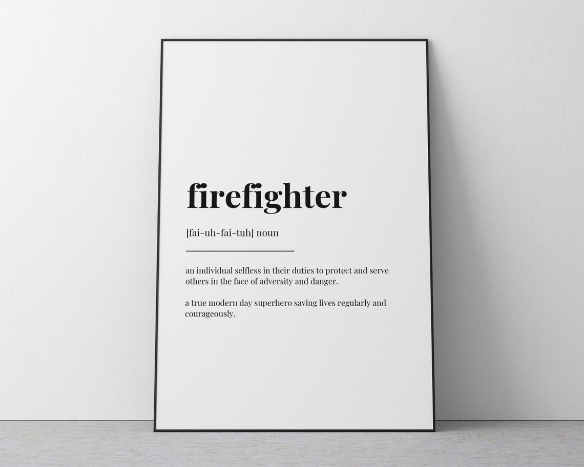 FIREFIGHTER DEFINITION PRINT | Digital Download | Printable Wall Art ...
