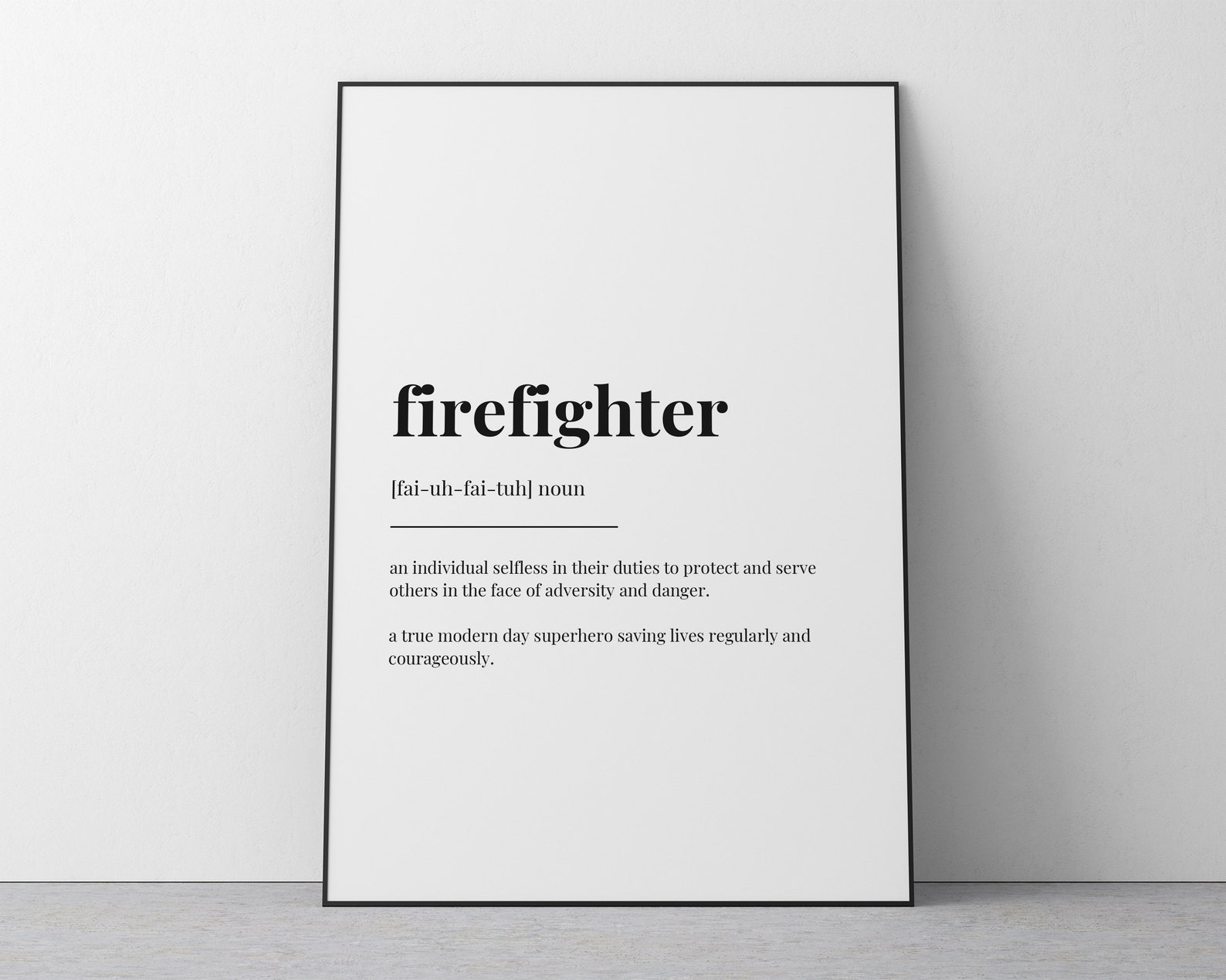 FIREFIGHTER DEFINITION PRINT | Digital Download | Printable Wall Art ...