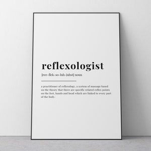 REFLEXOLOGIST DEFINITION PRINT, Wall Art Print, Reflexologist Print ...