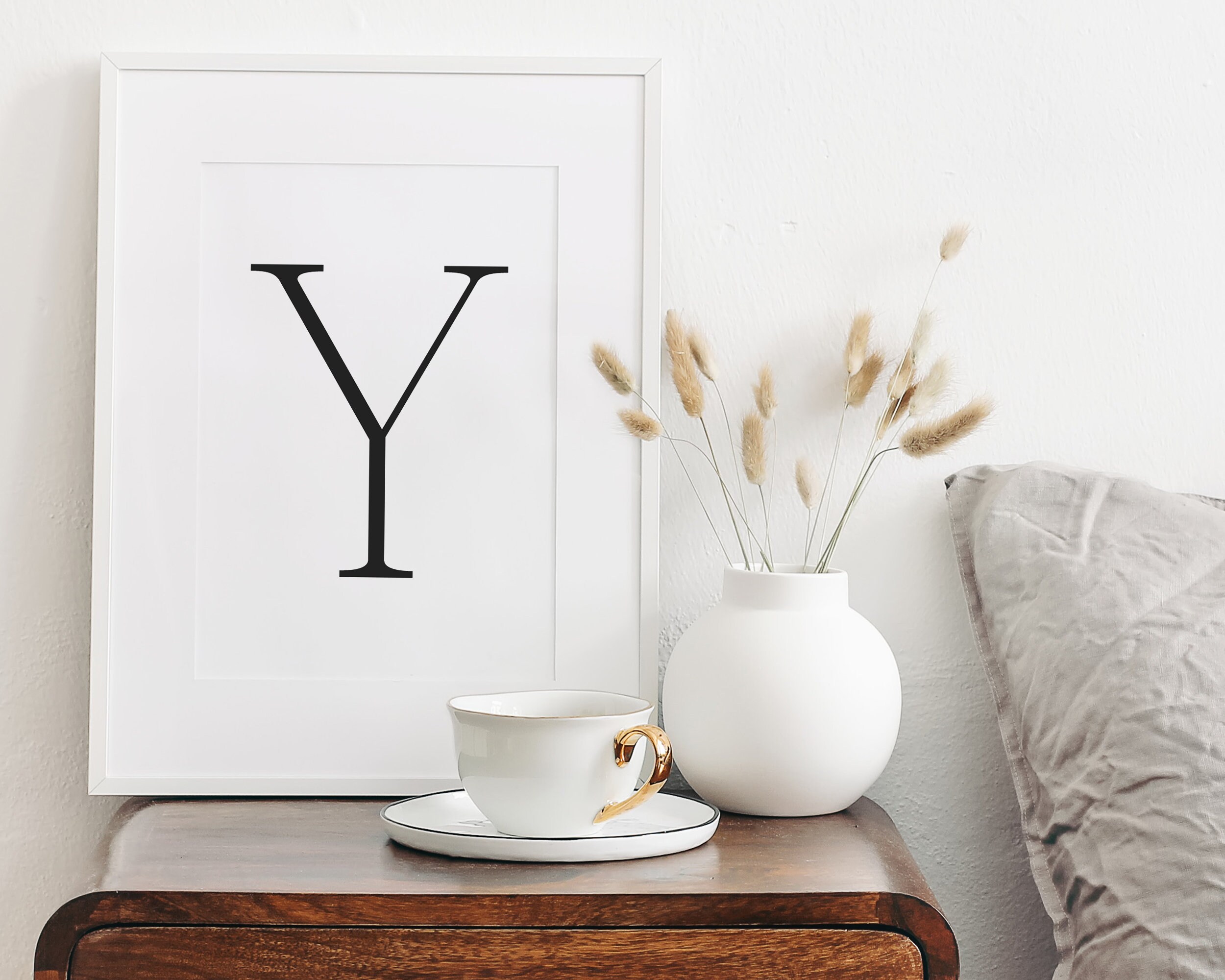 Letter Y Typography Wall Art | Letter Y Wall Art Print | Home Decor ...
