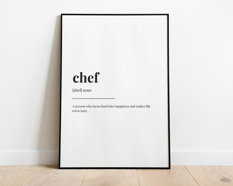 CHEF DEFINITION MEANING Printable Wall Art Chef Gift - Etsy