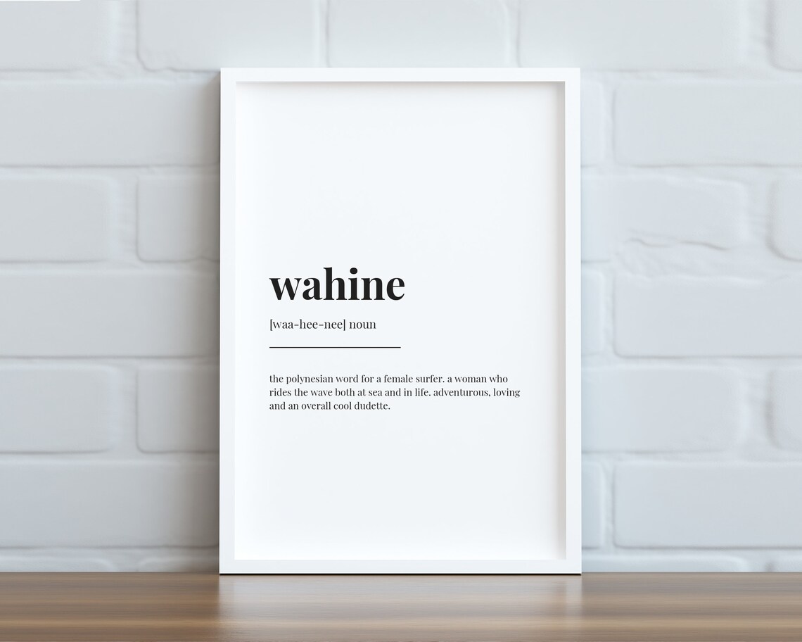 WAHINE DEFINITION MEANING | Digital Download | Printable Wall Art ...