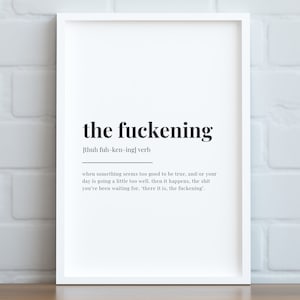 THE FUCKENING DEFINITION Print | Wall Art Print | the Fuckening Print ...