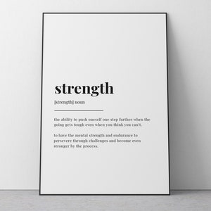STRENGTH DEFINITION PRINT | Wall Art Print | Strength Print ...