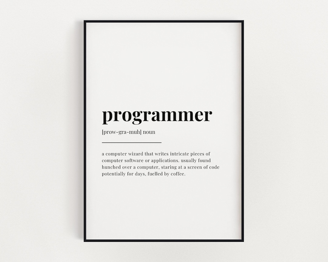 PROGRAMMER DEFINITION PRINT Wall Art Print Gift for - Etsy