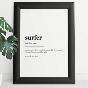 SURFER DEFINITION PRINT | Digital Download | Printable Wall Art ...