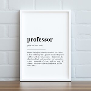 PROFESSOR DEFINITION PRINT | Digital Download | Printable Wall Art ...
