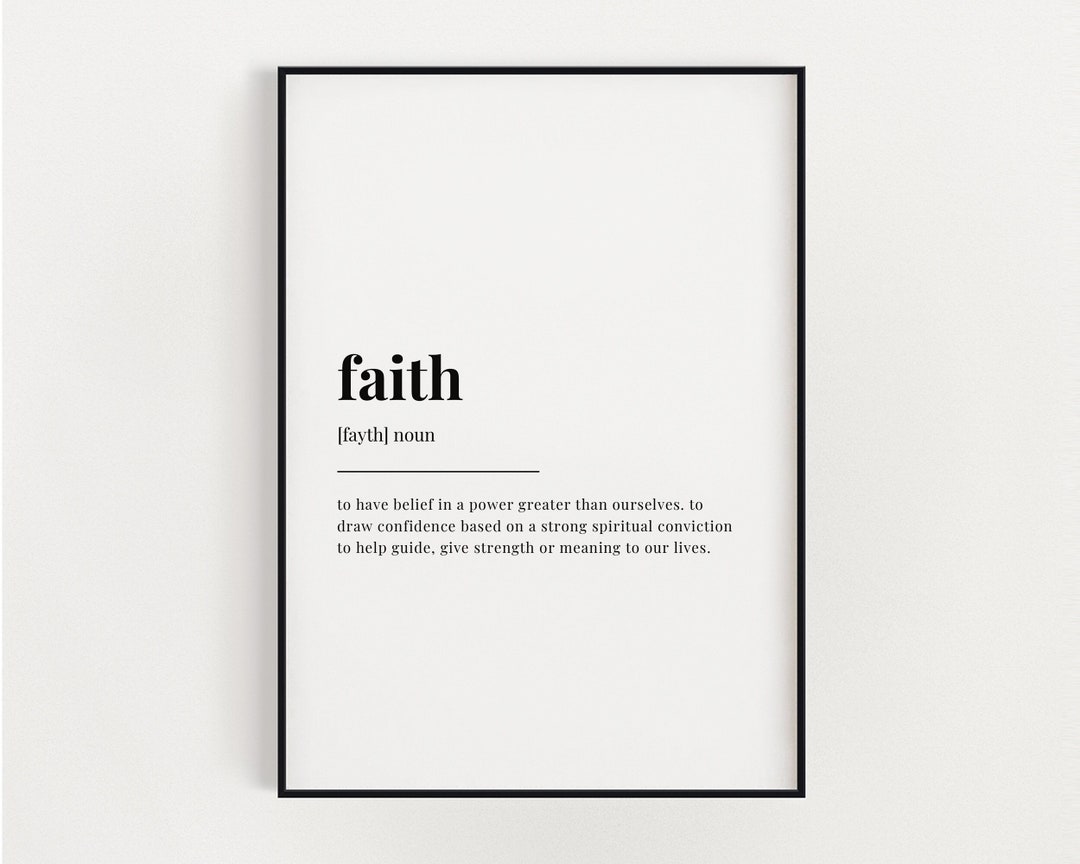 FAITH DEFINITION PRINT | Wall Art Print | Faith Print | Definition ...