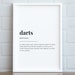 DARTS DEFINITION PRINT, Digital Download Prints, Printable Wall Art ...