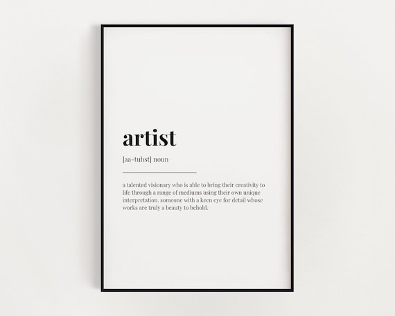ARTIST DEFINITION PRINT Wall Art Print Gift for Artist - Etsy