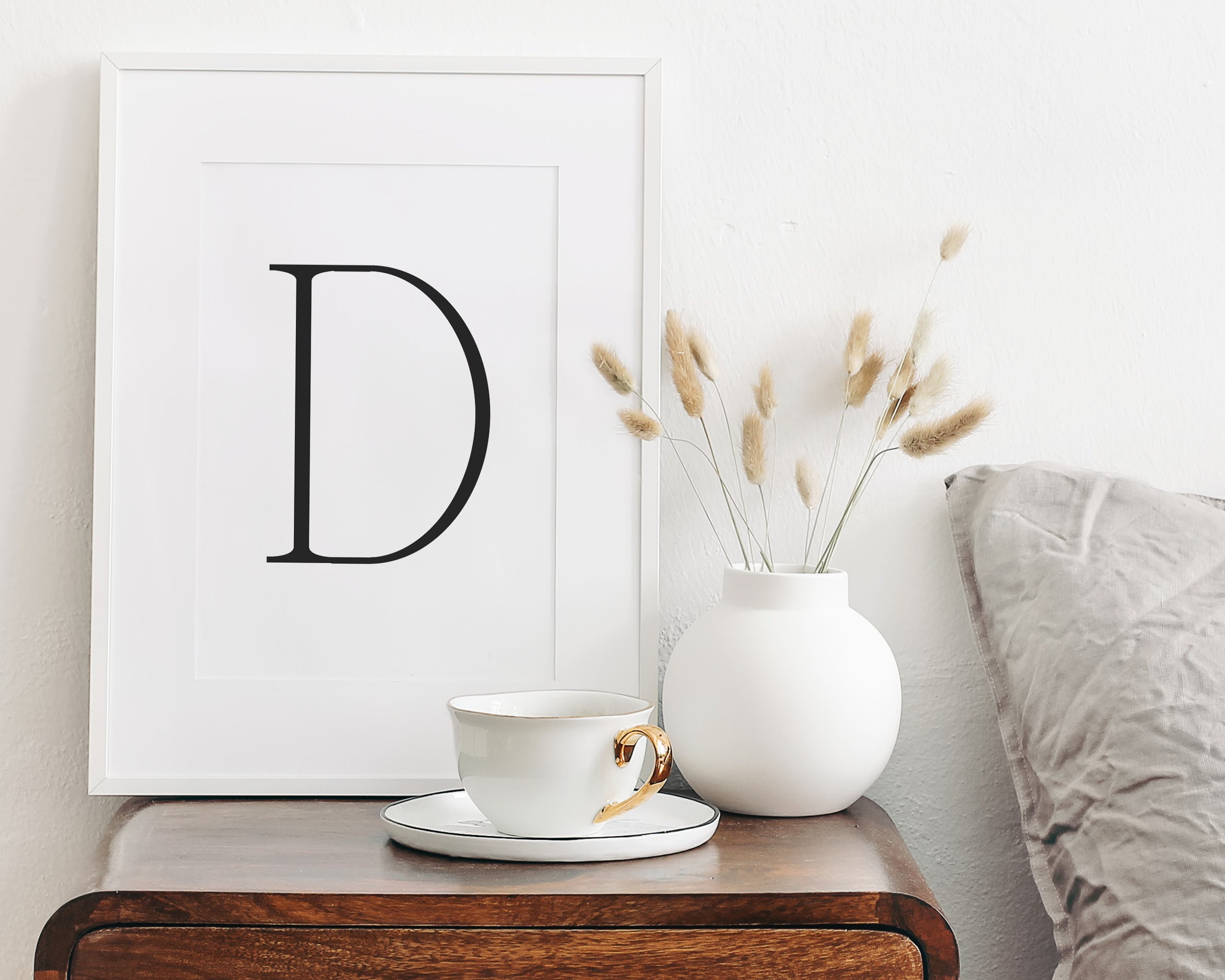 Letter D Typography Wall Decor | Letter D Wall Art Print | Home Decor ...