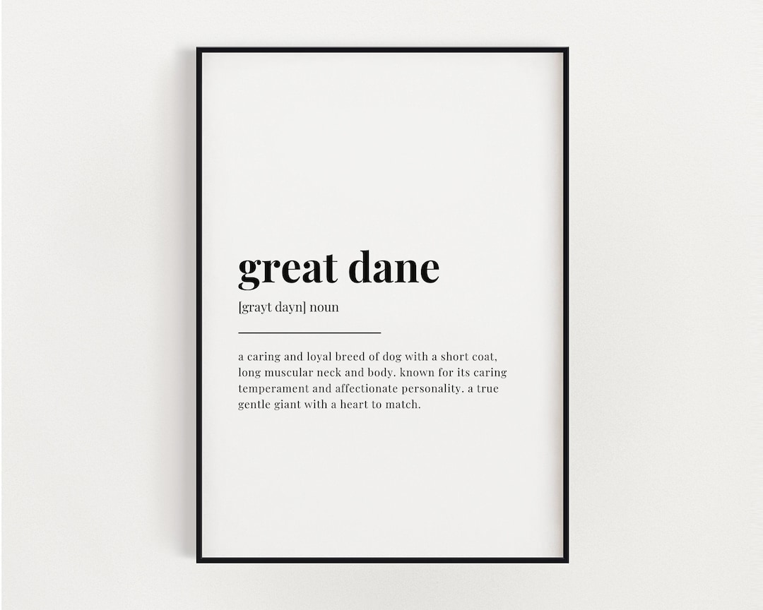 GREAT DANE DEFINITION Meaning | Printable Wall Art | Great Dane Print ...