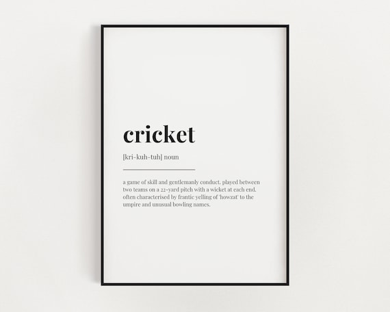 CRICKET DEFINITION PRINT Wall Art Print Definition Print - Etsy
