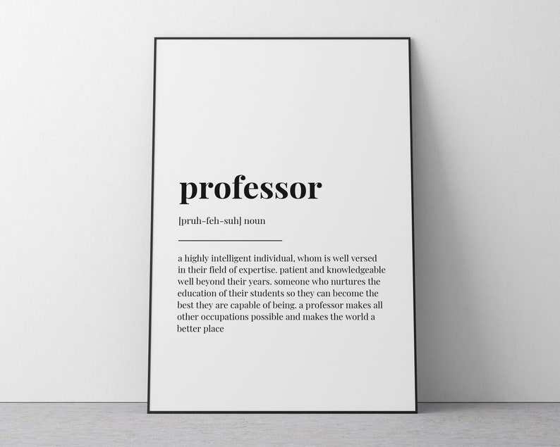 PROFESSOR DEFINITION PRINT | Digital Download | Printable Wall Art ...