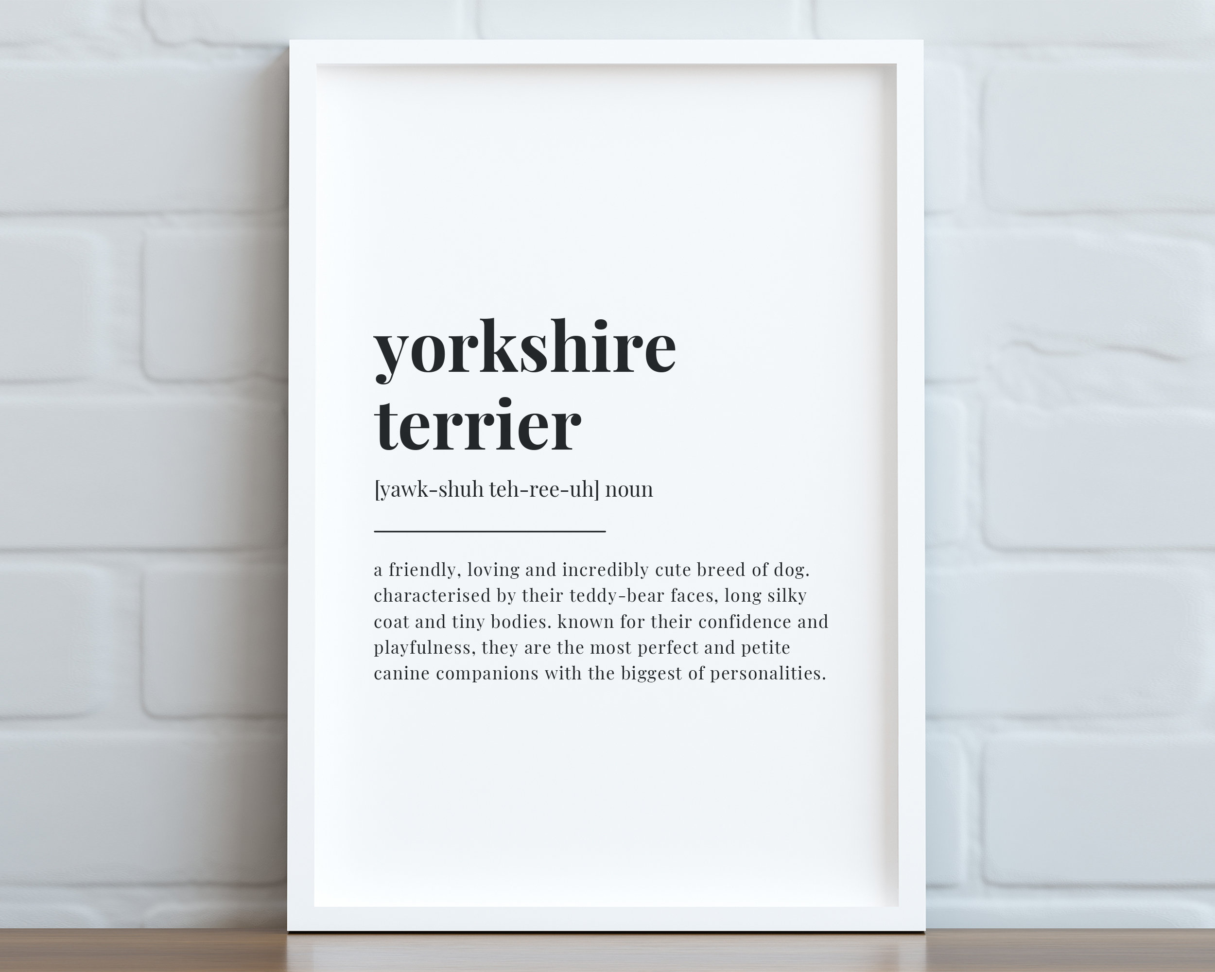 YORKSHIRE TERRIER DEFINITION Meaning | Printable Wall Art | Yorkshire ...