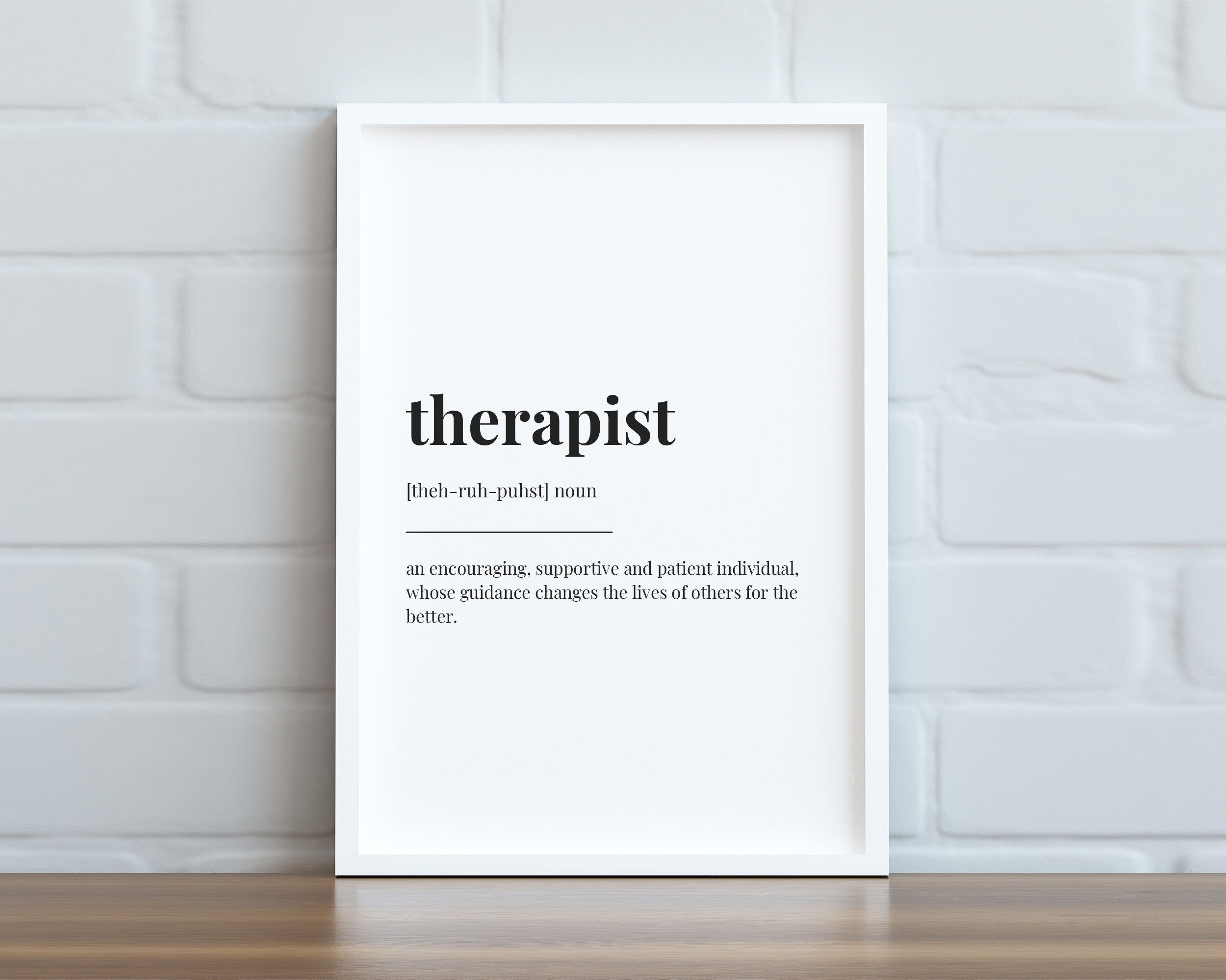 THERAPIST DEFINITION PRINT, Wall Art Prints, Quote Wall Art, Office ...