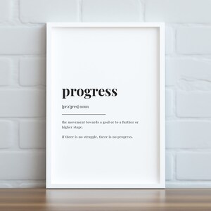 PROGRESS DEFINITION PRINT | Wall Art Print | Progress Print ...