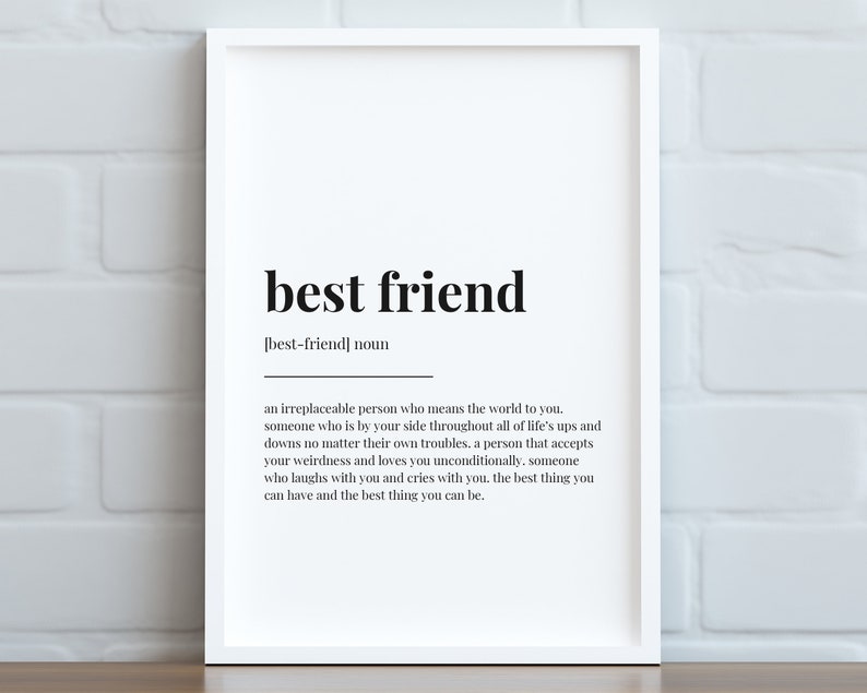 BEST FRIEND DEFINITION Meaning Printable Wall Art Best | Etsy
