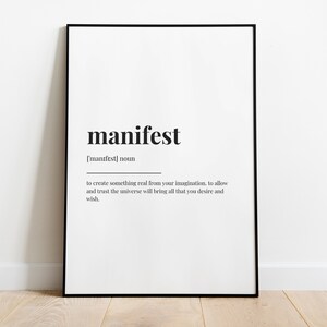 MANIFEST DEFINITION MEANING | Printable Wall Art | Law of Attraction ...