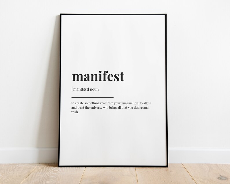 MANIFEST DEFINITION MEANING Printable Wall Art Law of | Etsy