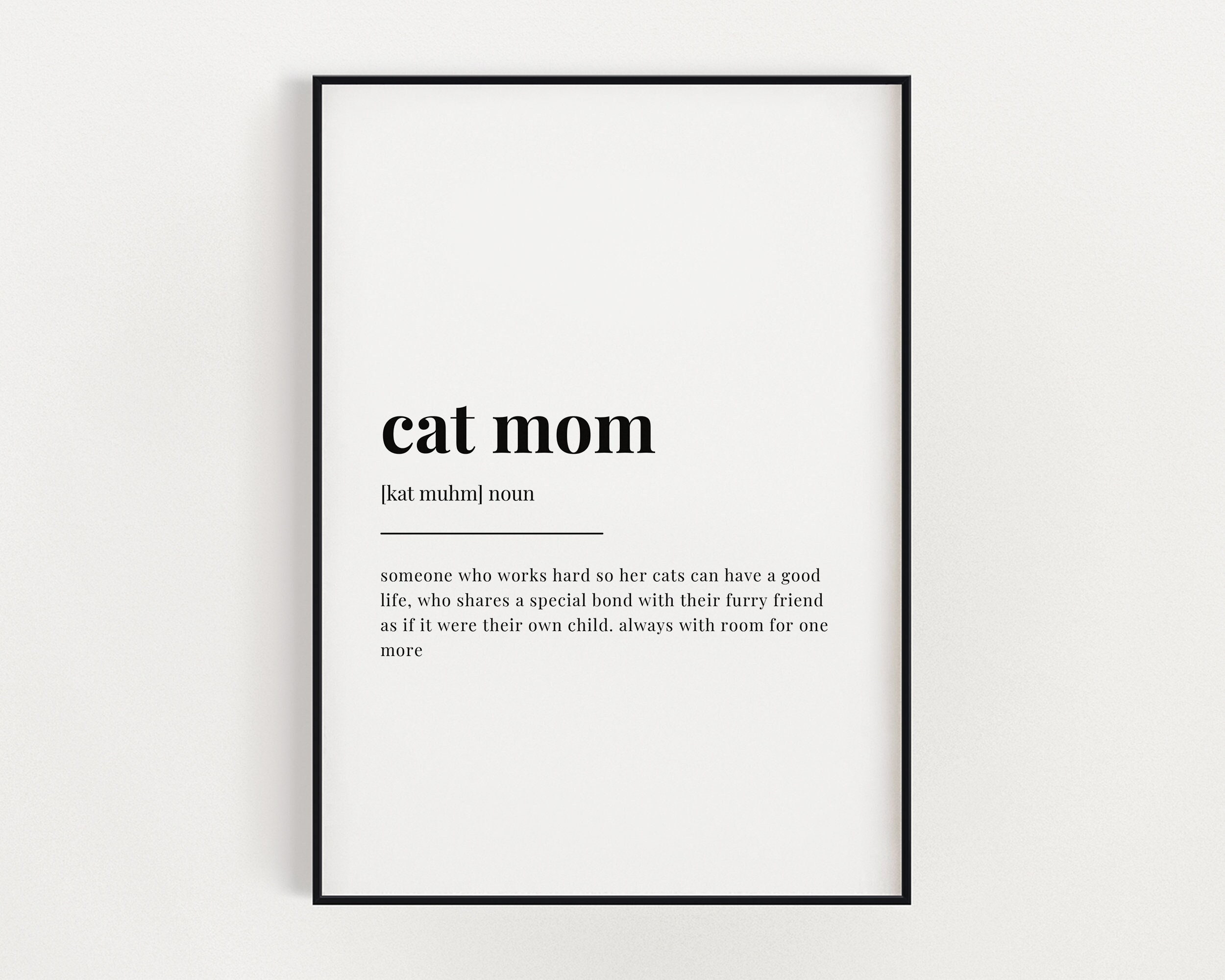 CAT MOM DEFINITION Meaning | Digital Download | Printable Wall Art ...