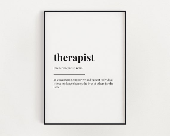 THERAPIST DEFINITION PRINT Printable Wall Art Definition - Etsy