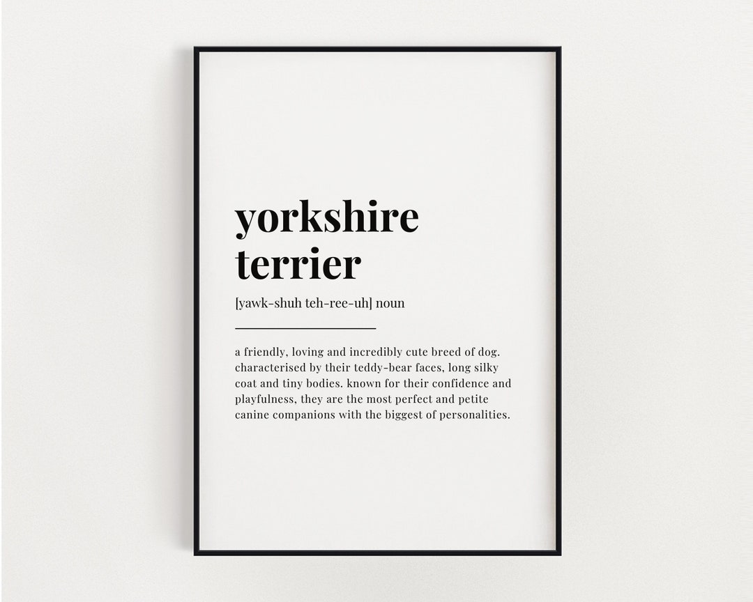YORKSHIRE TERRIER DEFINITION Print | Wall Art Print | Yorkshire Terrier ...
