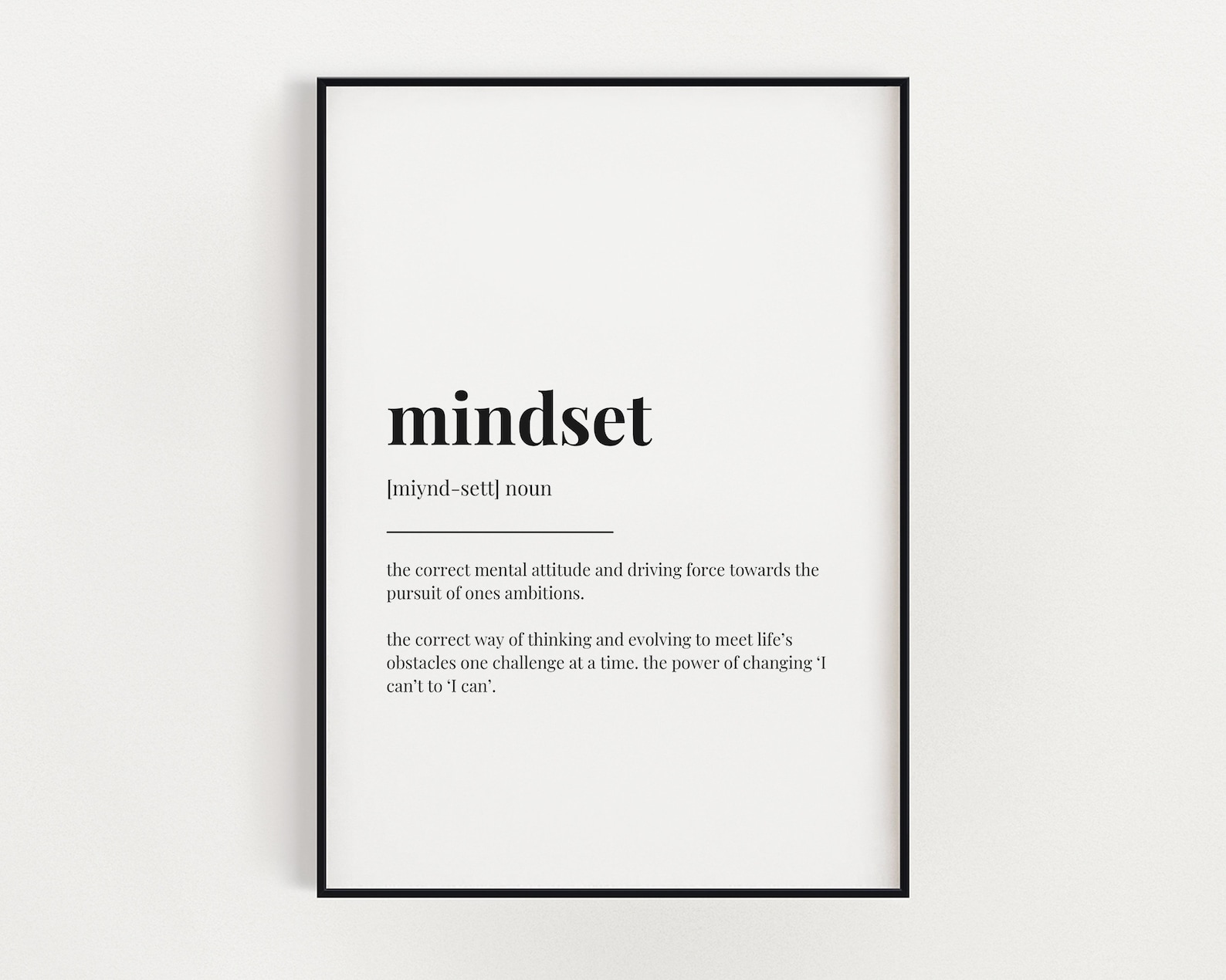 MINDSET DEFINITION MEANING Printable Wall Art Motivational - Etsy