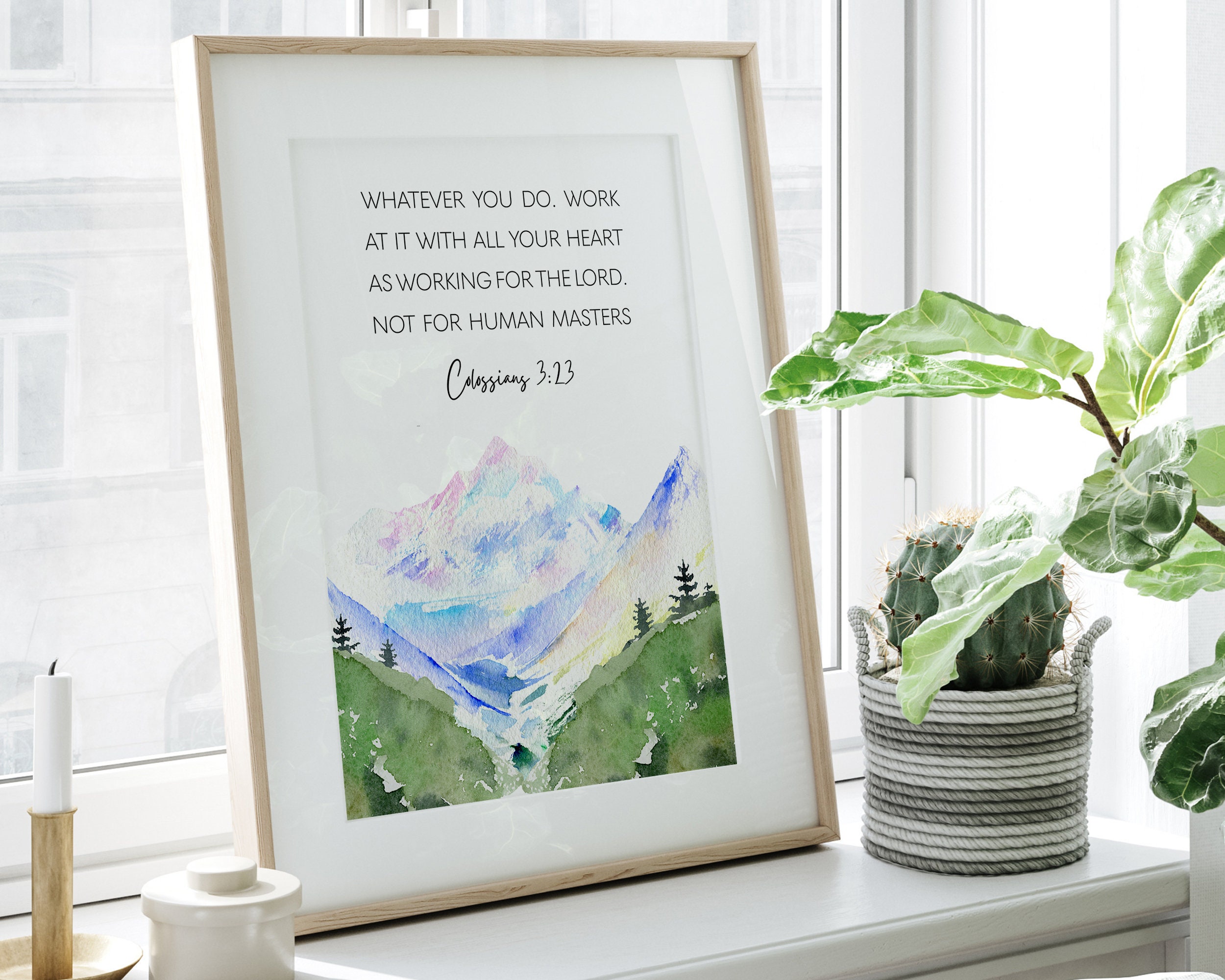 COLOSSIANS 3:23, Printable Scripture Wall Art, Digital Download ...