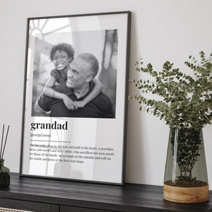 PERSONALISED GRANDAD DEFINITION Print | Wall Art Print | Grandad Gift ...
