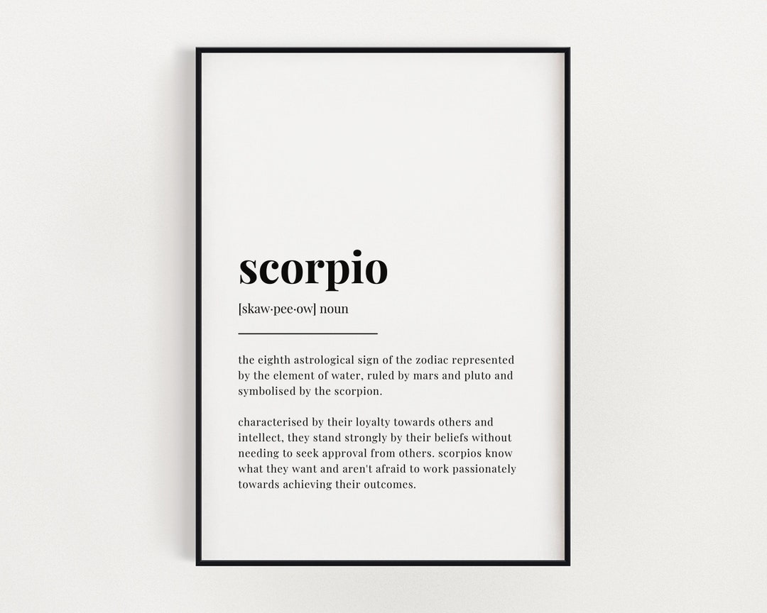 SCORPIO DEFINITION PRINT Wall Art Print Scorpio Print Gift for Scorpio ...
