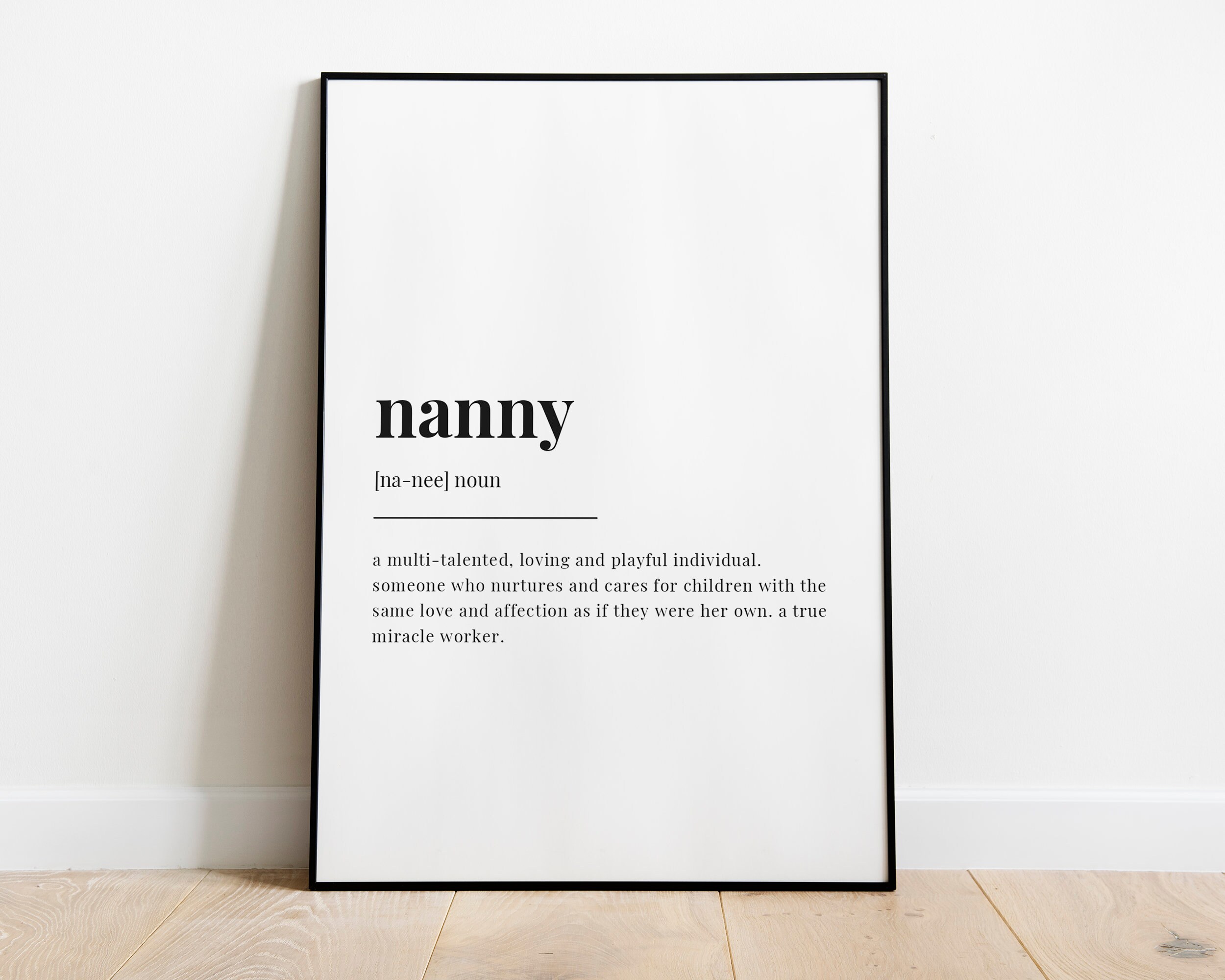 NANNY DEFINITION MEANING Printable Wall Art Nanny Print | Etsy