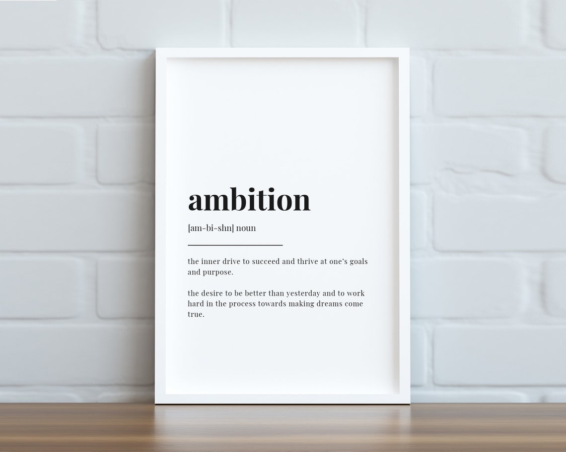 AMBITION DEFINITION PRINT | Digital Download | Printable Wall Art ...