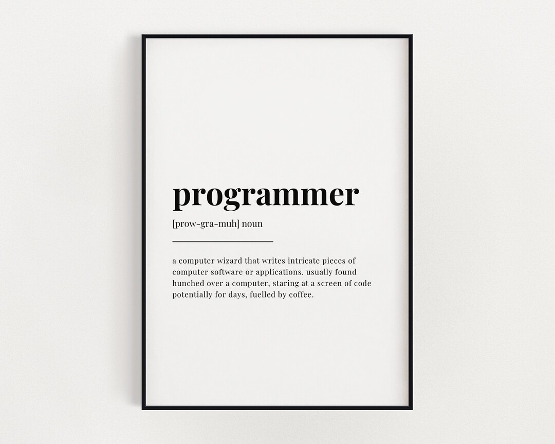 Instant Download Printable Wall Art, Programmer Definition Meaning ...