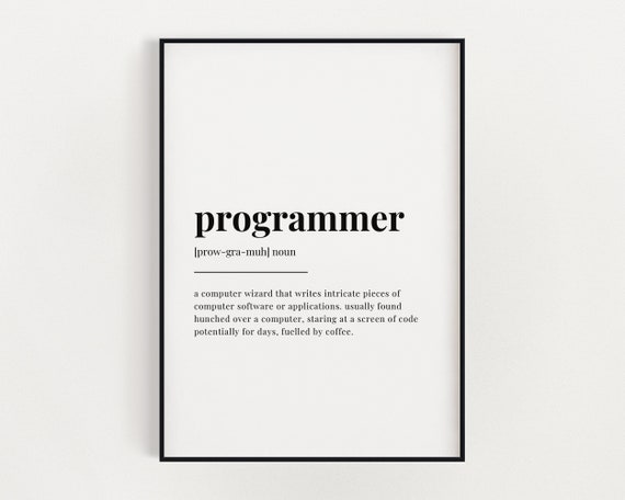 Instant Download Printable Wall Art Programmer Definition | Etsy