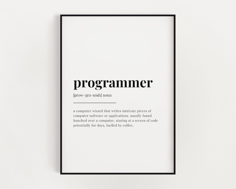 Instant Download Printable Wall Art, Programmer Definition Meaning ...
