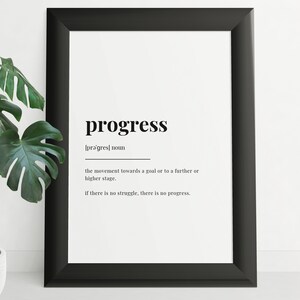 PROGRESS DEFINITION PRINT | Wall Art Print | Progress Print ...