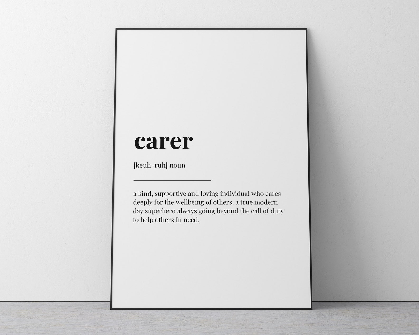 CARER DEFINITION MEANING | Instant Download | Printable Wall Art ...