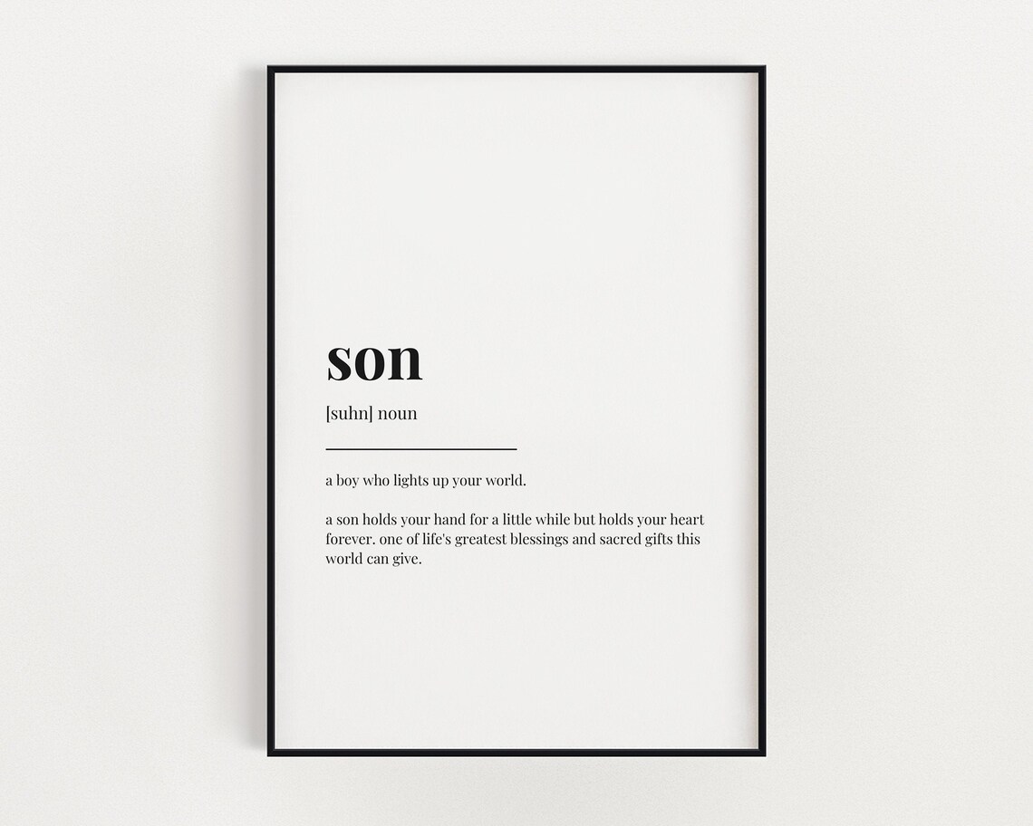 SON DEFINITION PRINT | Printable Wall Art | Instant Download ...