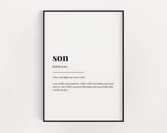 SON DEFINITION PRINT Printable Wall Art Instant Download - Etsy